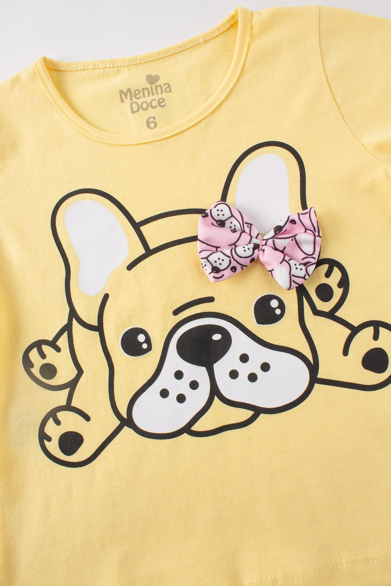 Pijama Infantil Feminino Meia Malha/Suplex Sublimado Dog - Menina Doce