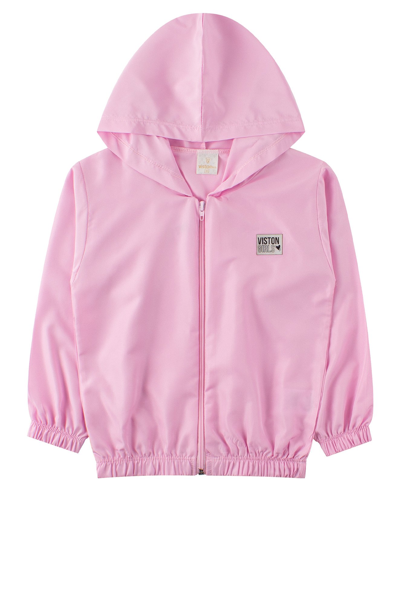 Jaqueta Corta Vento Poliéster Infantil Feminino Cores - Viston / Rosa Claro