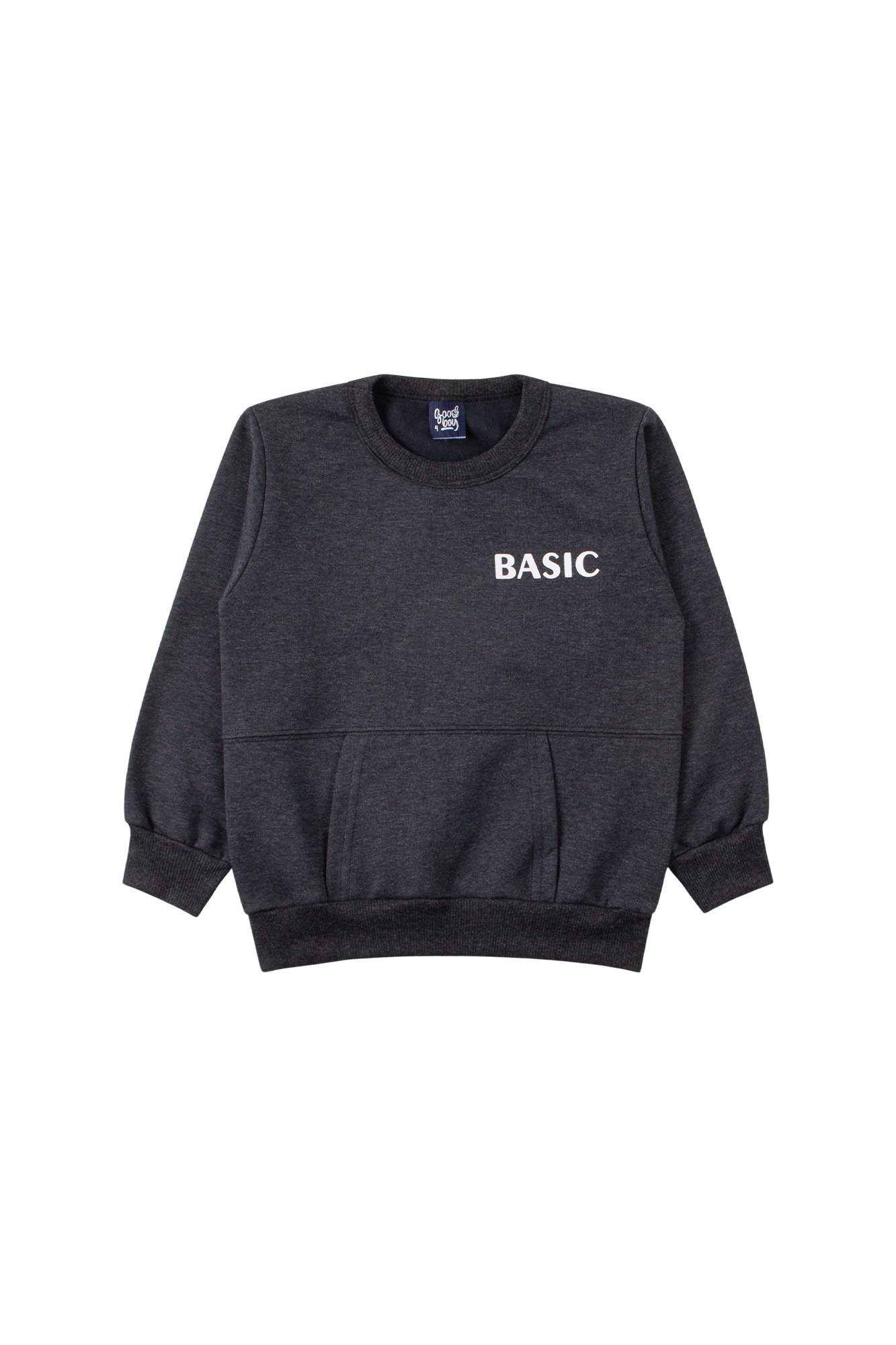 Conjunto Infantil Masculino Moletom Peluciado Basic - Good Boy / chumbo