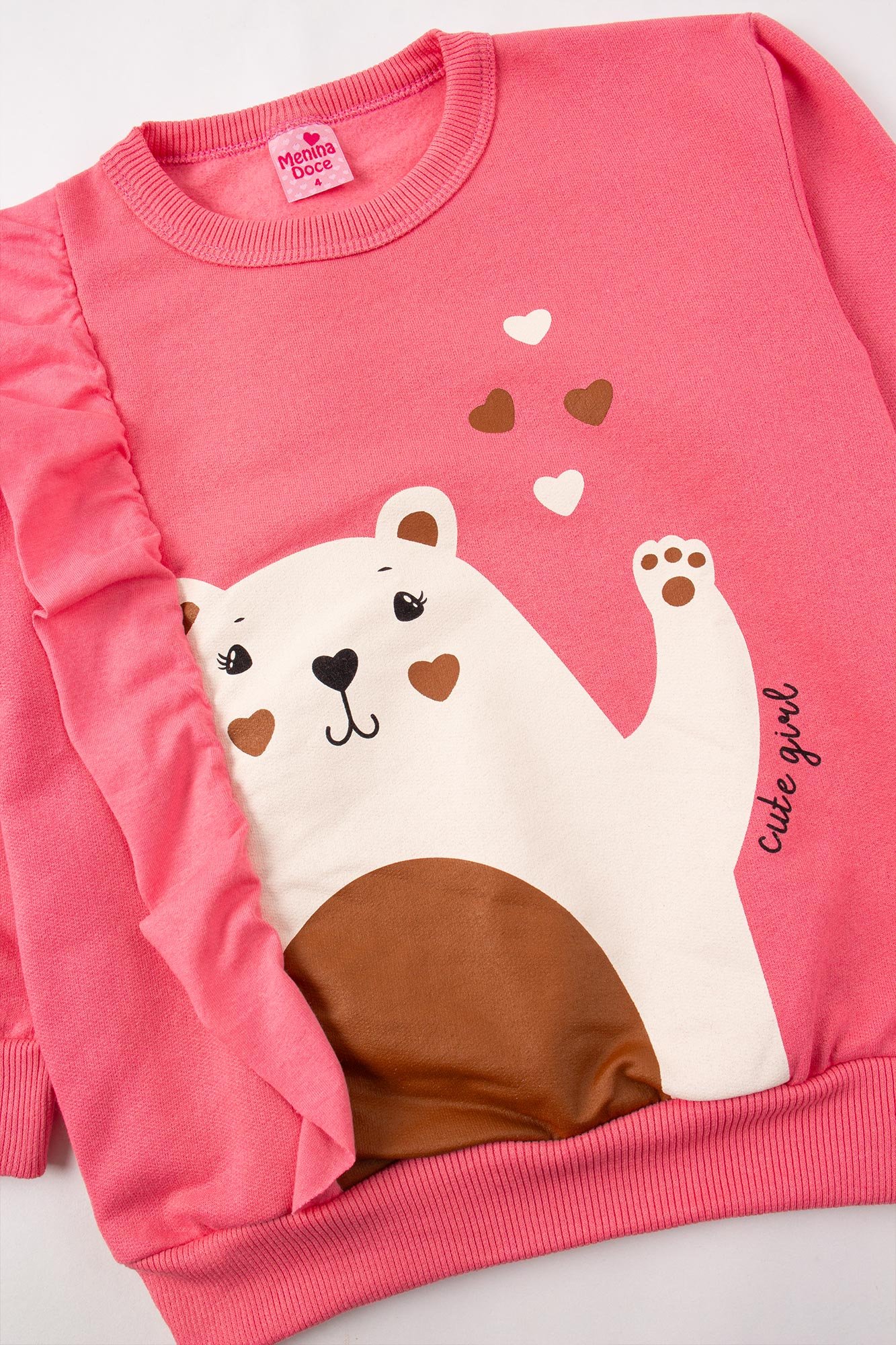 Conjunto Infantil Feminino Moletom Peluciado Cute Girl - Menina Doce ...