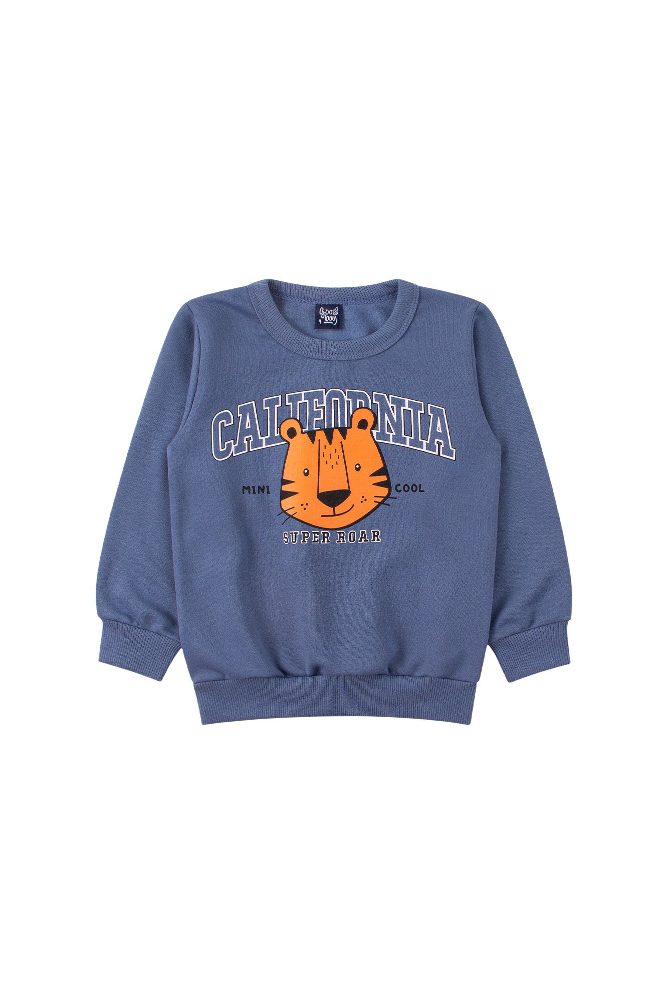 Conjunto Infantil Masculino Moletom Peluciado Super Roar - Good Boy / azul