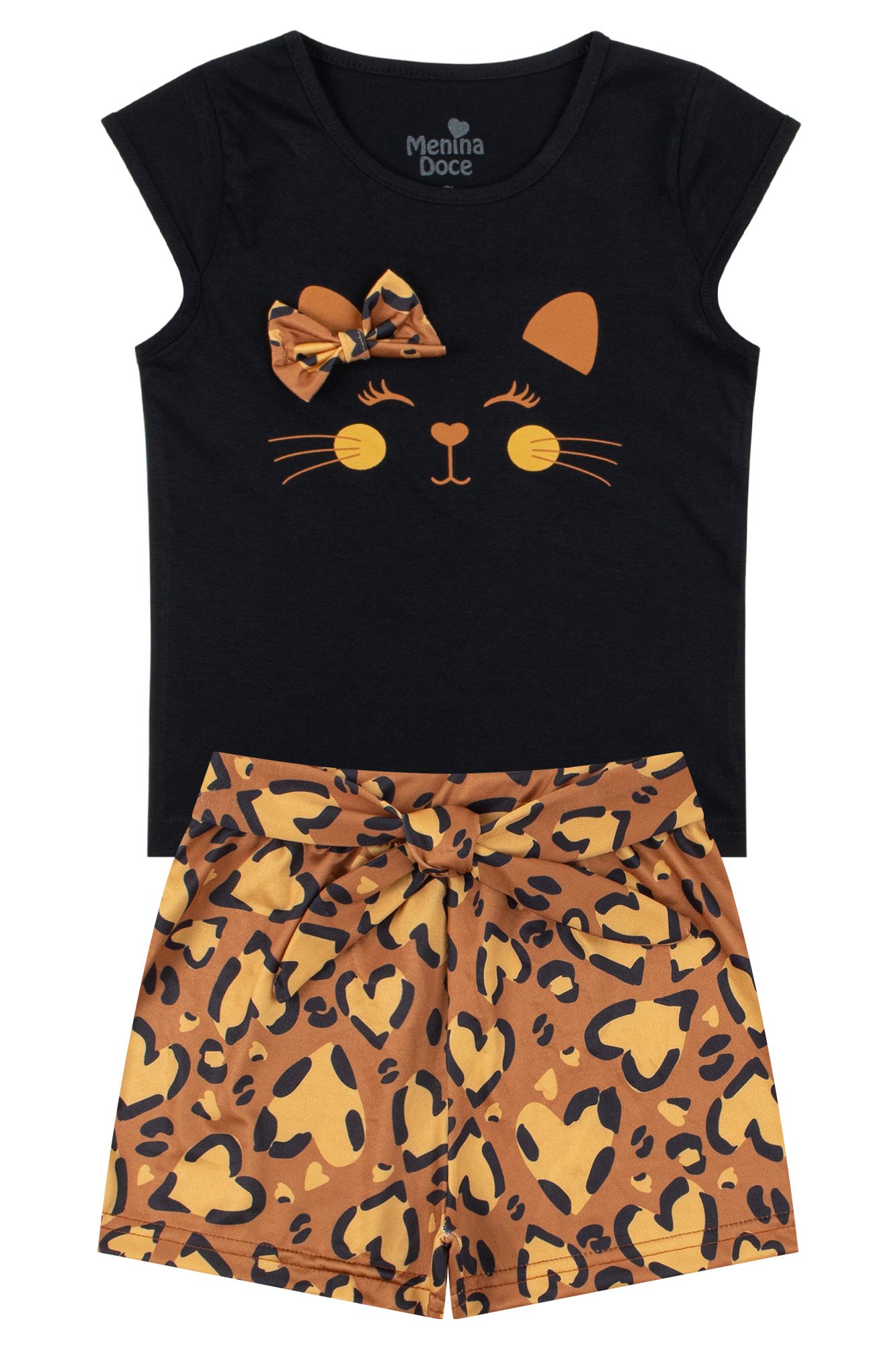 Conjunto Infantil Feminino Meia Malha/Suplex Sublimado Cat - Menina ...